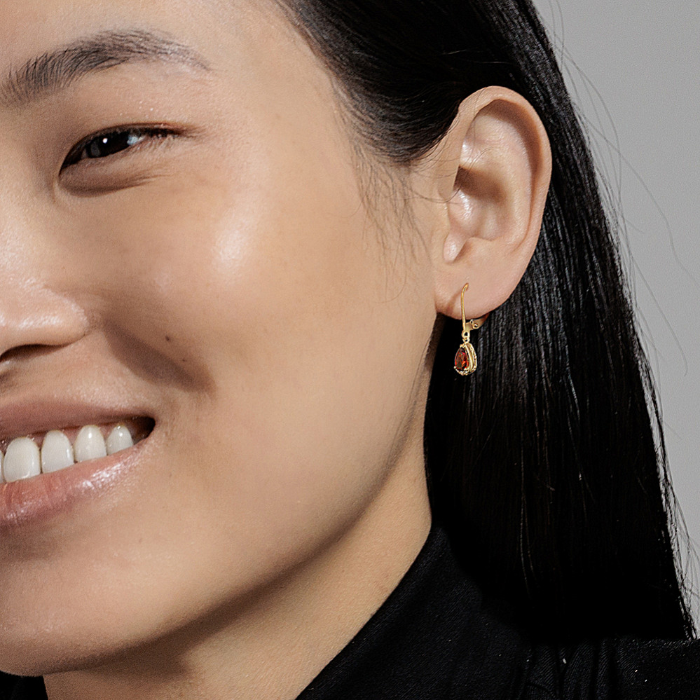 Sloane Garnet & Diamond Earrings | Shane Co.