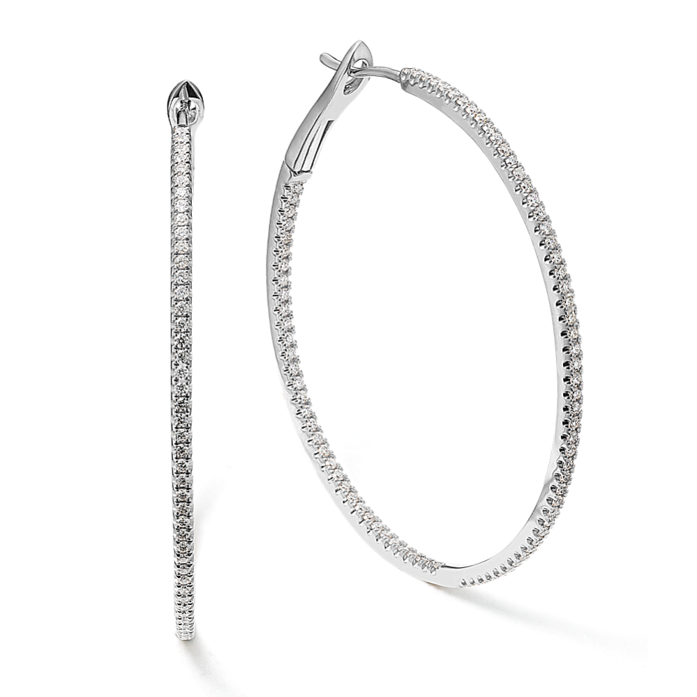 Inside-Out 0.75 tcw Pave Hoops | Shane Co.