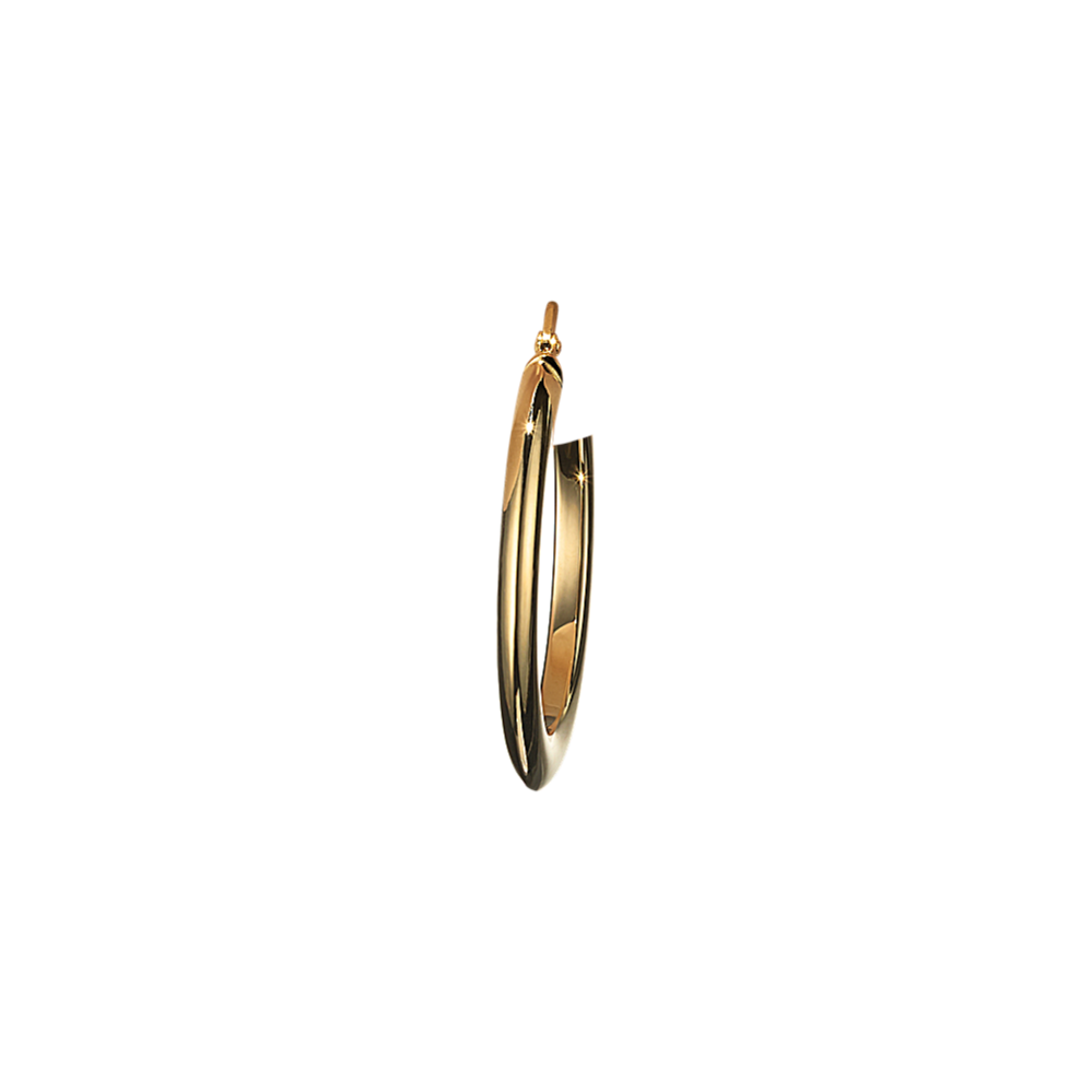 Knife Edge Large 14K Yellow Gold Hoops | Shane Co.