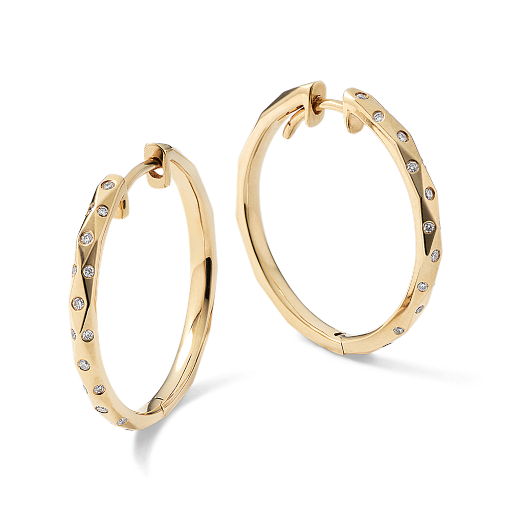 Quinn Geometric Diamond Hoops | Shane Co.
