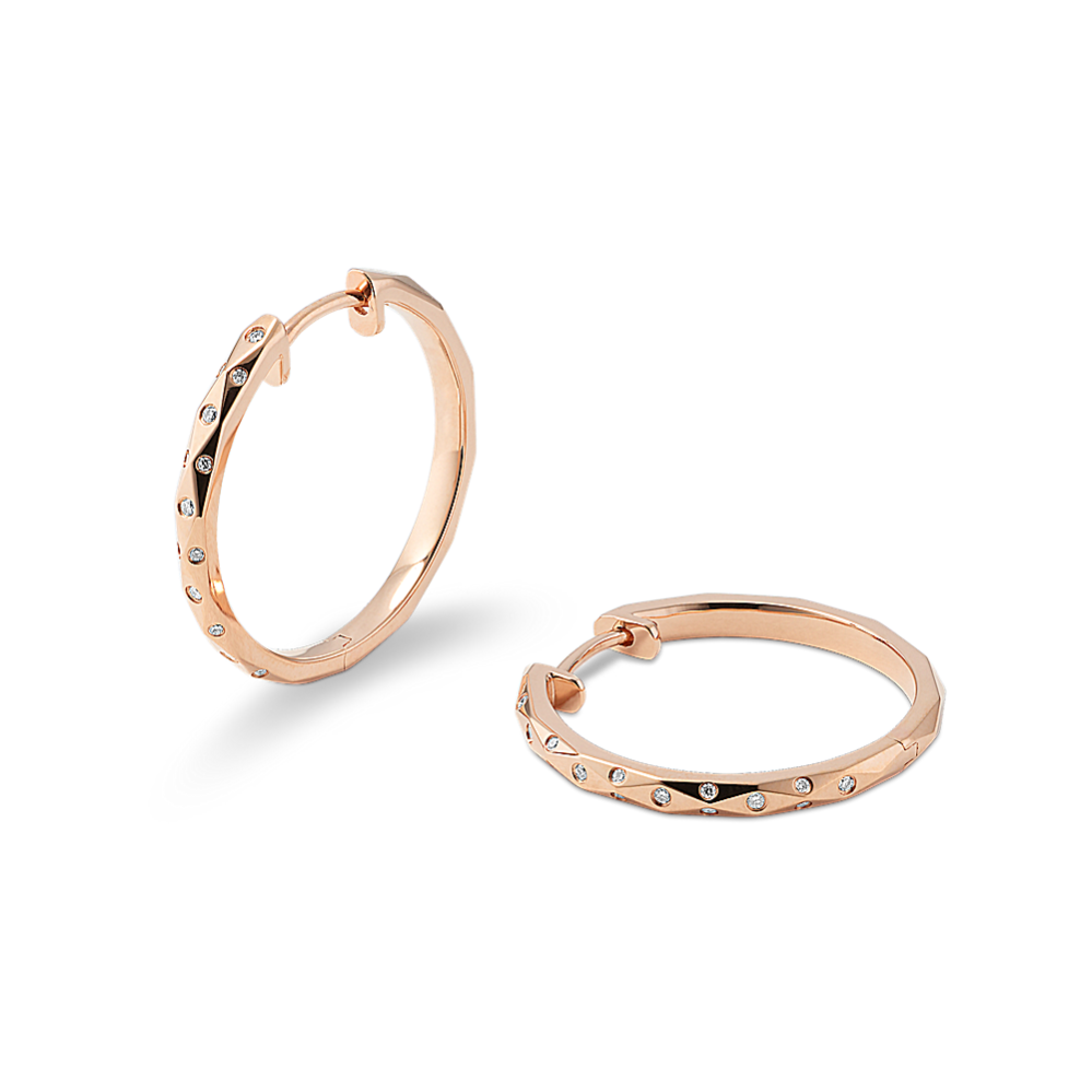 Quinn Geometric Diamond Hoops | Shane Co.