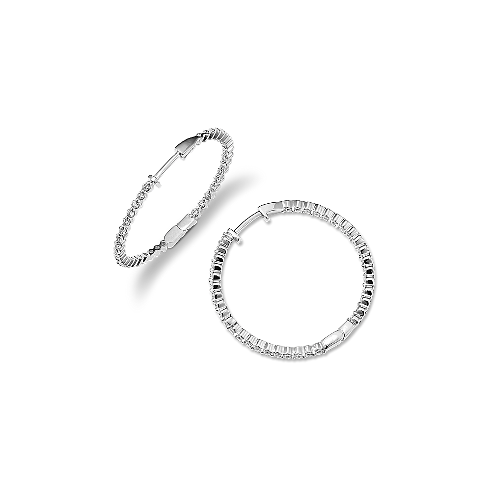Lucia Inside-Out 1 tcw Lab-Grown Diamond Hoops | Shane Co.