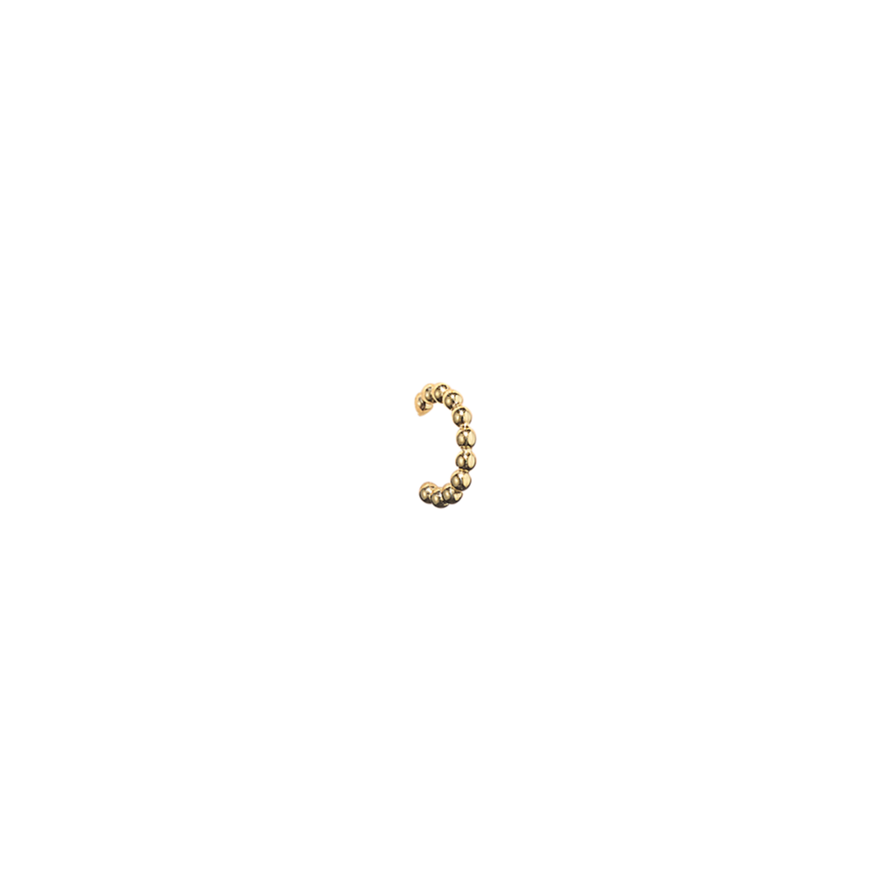 14K Yellow Gold Beaded Open Hoops | Shane Co.