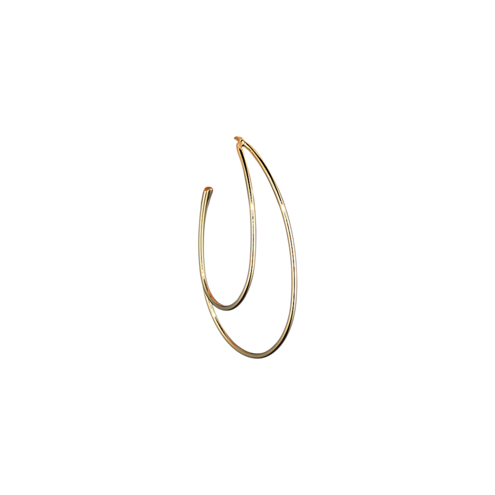Double Oval 14K Yellow Gold Open Hoops | Shane Co.