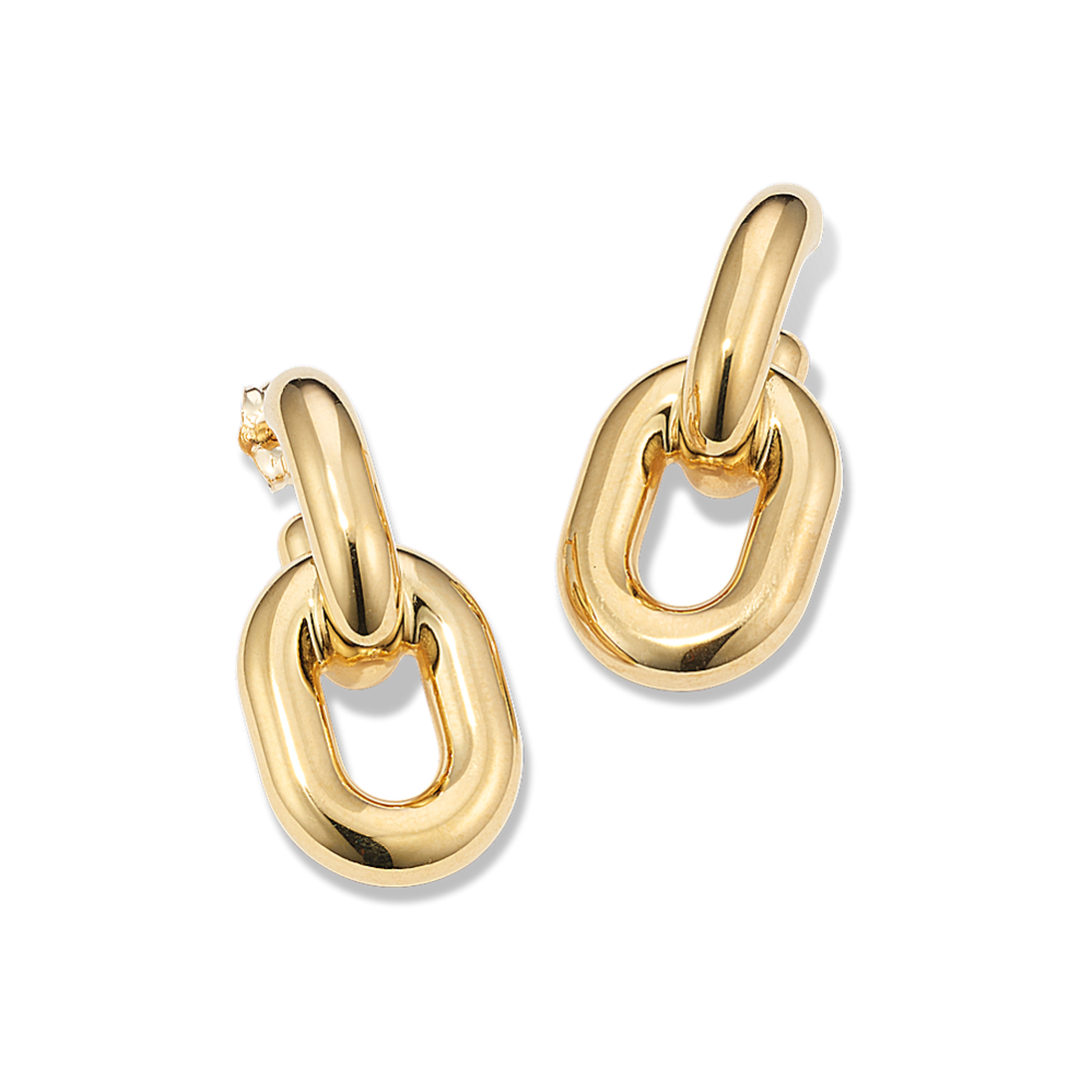 Gold chain link earrings store