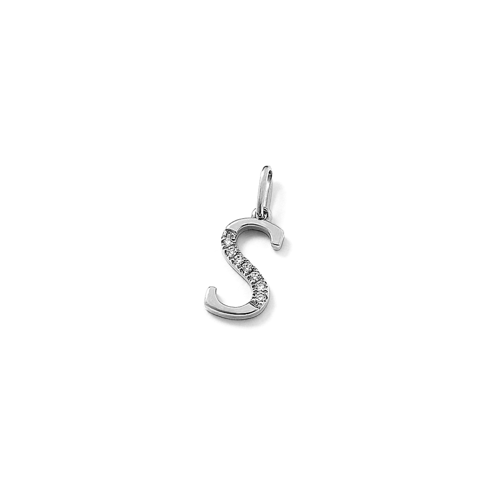 14K White Gold Letter A Charm | Shane Co.