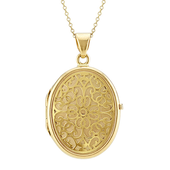 Heritage Locket in 14k Yellow and White Gold (22 in) | Shane Co.