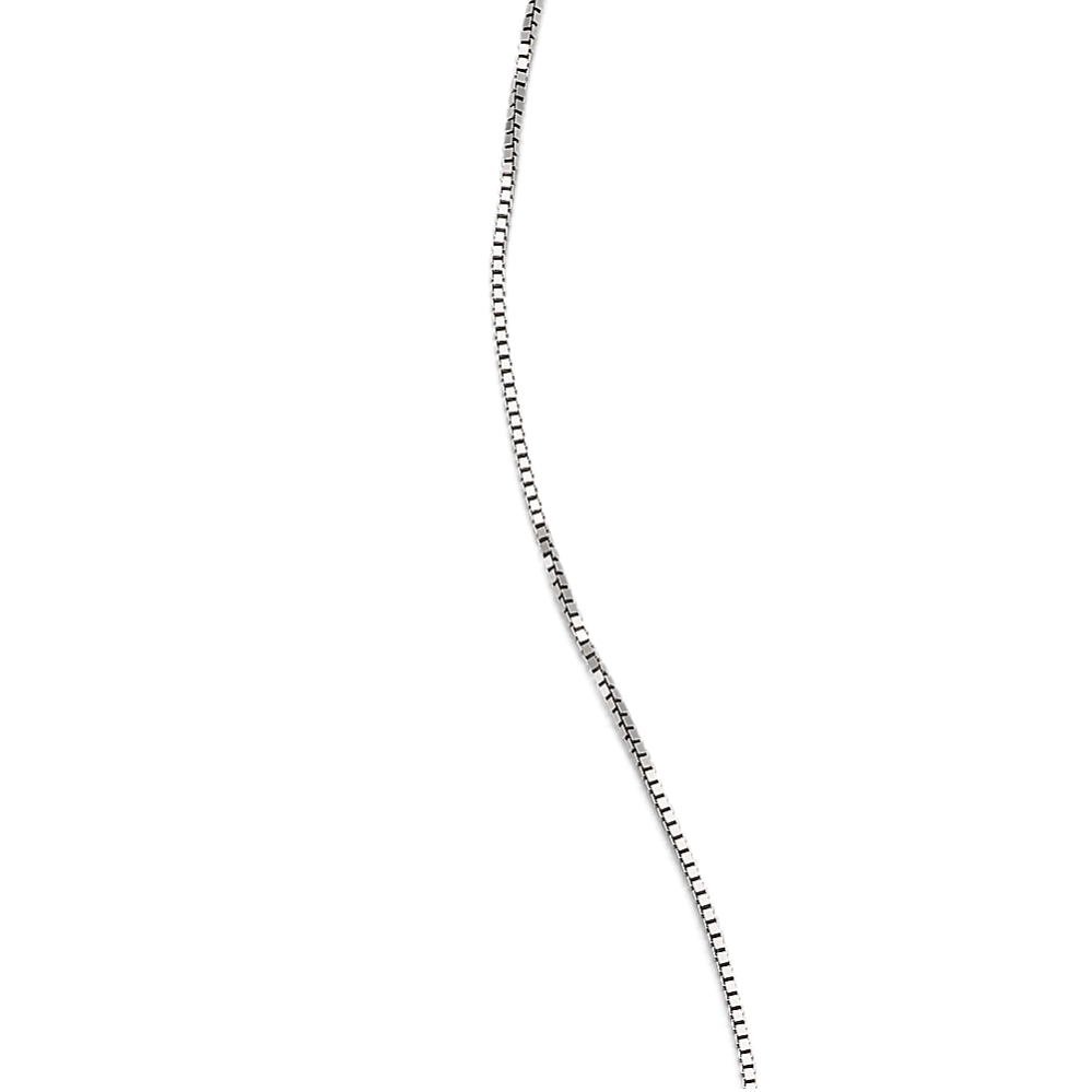 18'' 14K White Gold Box Chain (0.66mm) | Shane Co.