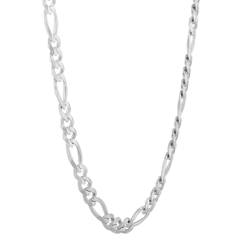 20 14K White Gold Figaro Chain 5.3mm Shane Co