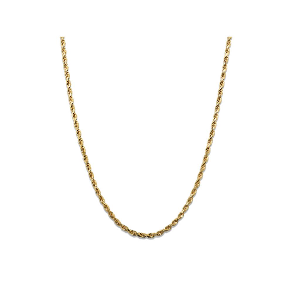 22 in 14K Yellow Gold Rope Chain (2mm) | Shane Co.