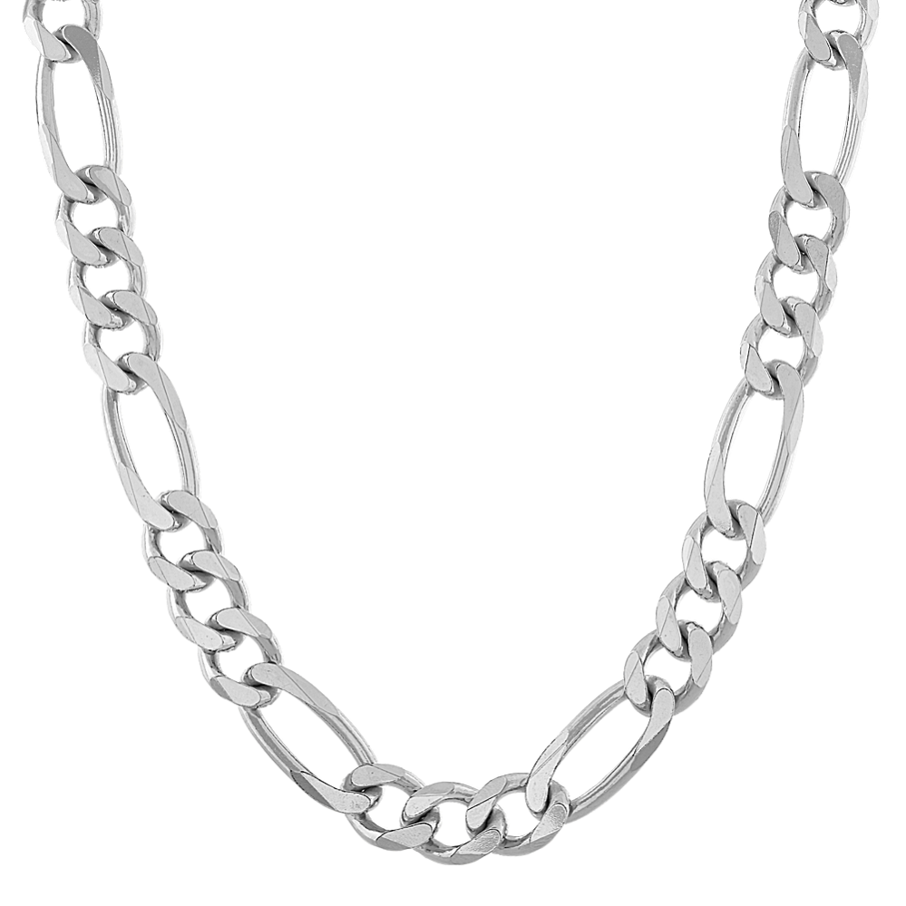 24'' Sterling Silver Figaro Chain (8.9mm) | Shane Co.