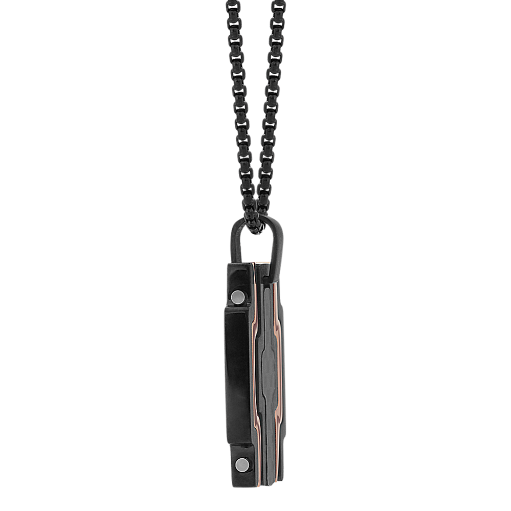 24 inch Mens Modern Dog Tag in Stainless Steel | Shane Co.