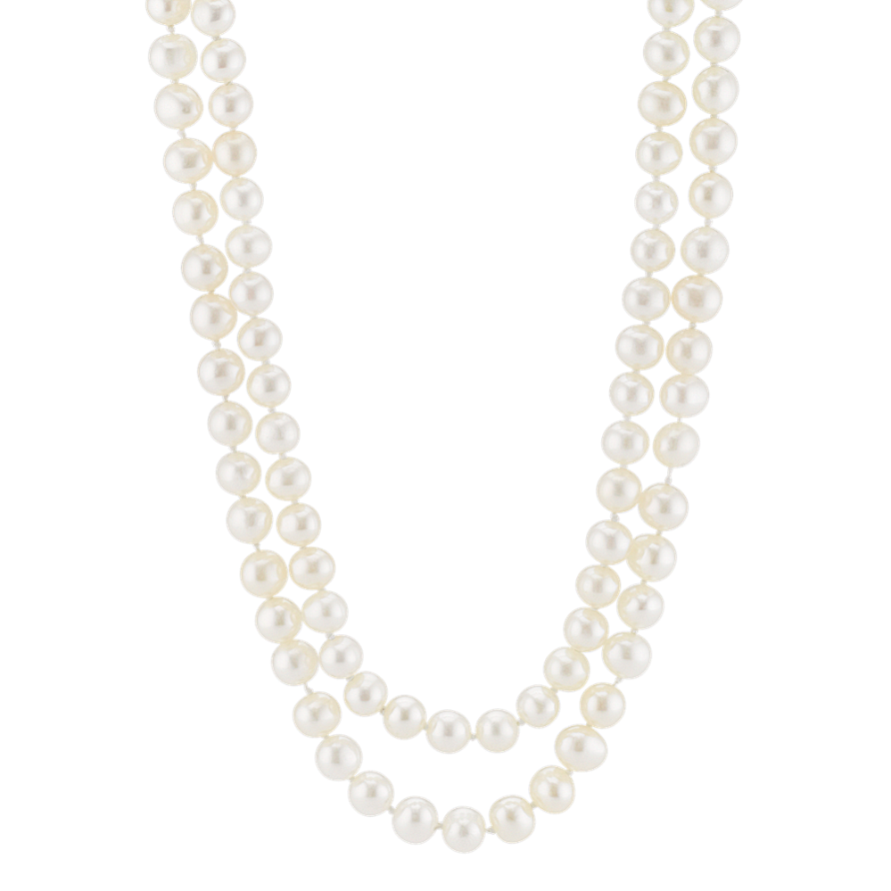 4.5mm Freshwater Cultured Pearl Double Strand Necklace (36'') | Shane Co.