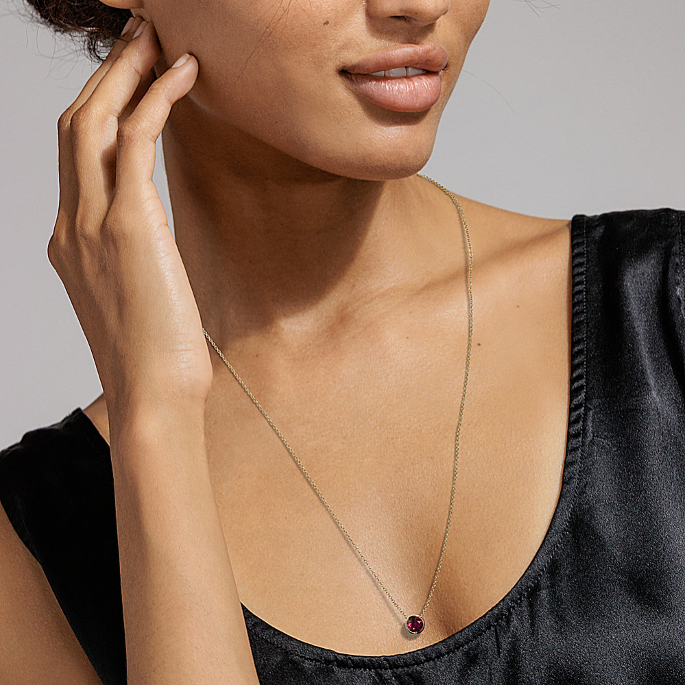 Rosette Ruby Bezel Pendant | Shane Co.
