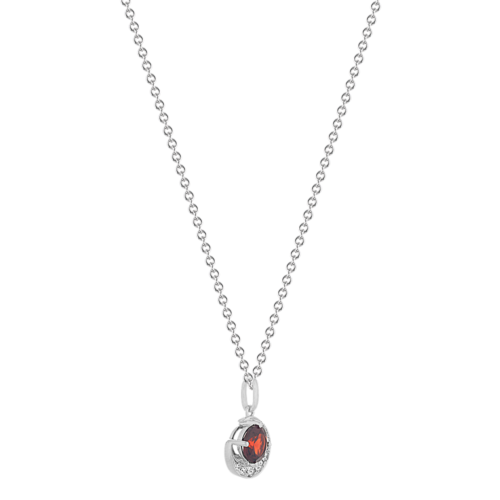 Aurora Garnet Sapphire Pendant 20 Necklace Red Sterling Silver 20 24