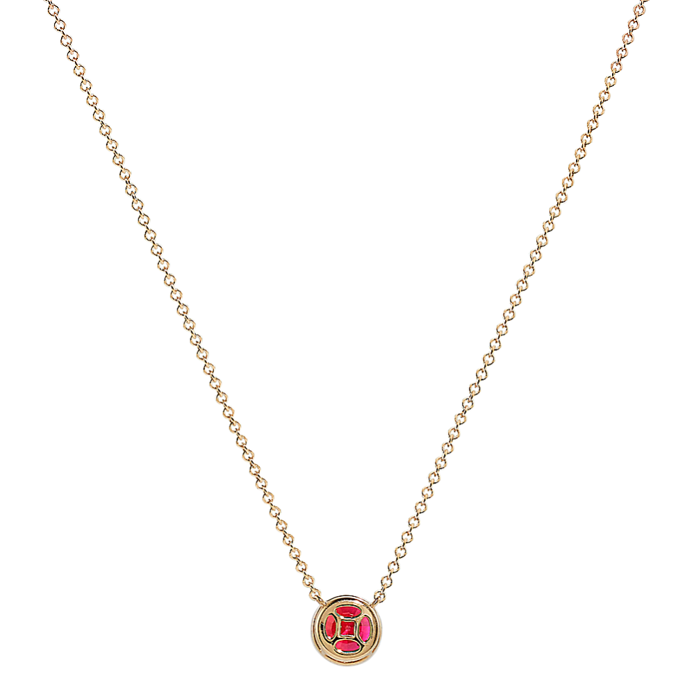 Rosette Ruby Bezel Pendant | Shane Co.