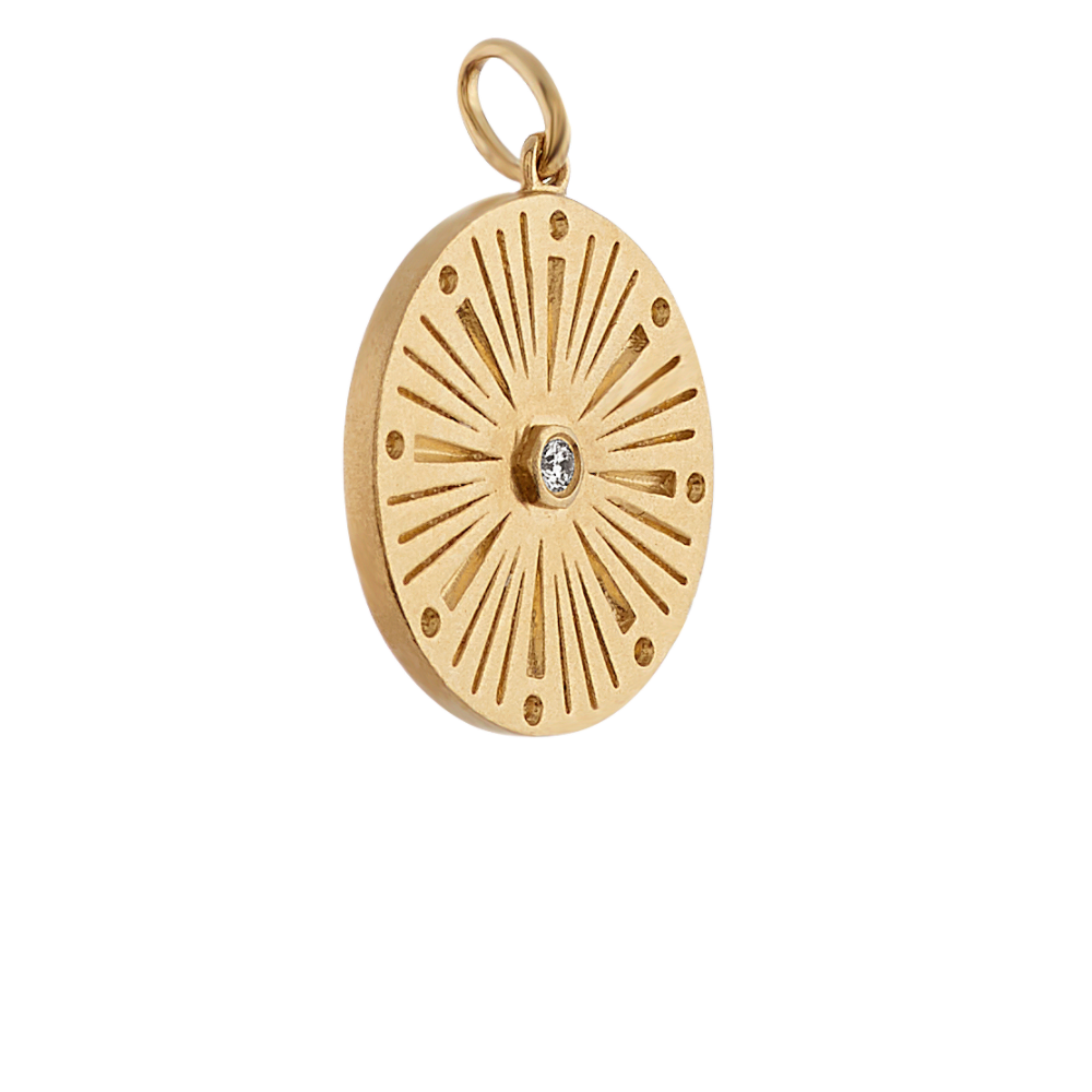 Compass Charm in 14k Yellow Gold | Shane Co.
