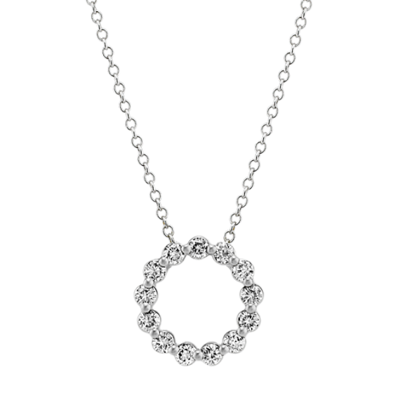 Round Diamond Circle Ring in 14k White Gold | Shane Co.