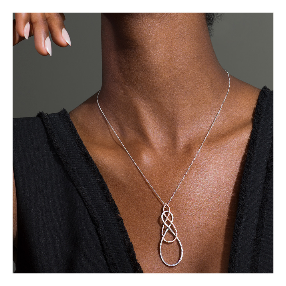 Diamond Infinity Pendant in 14k Two-Tone Gold (22 in) | Shane Co.