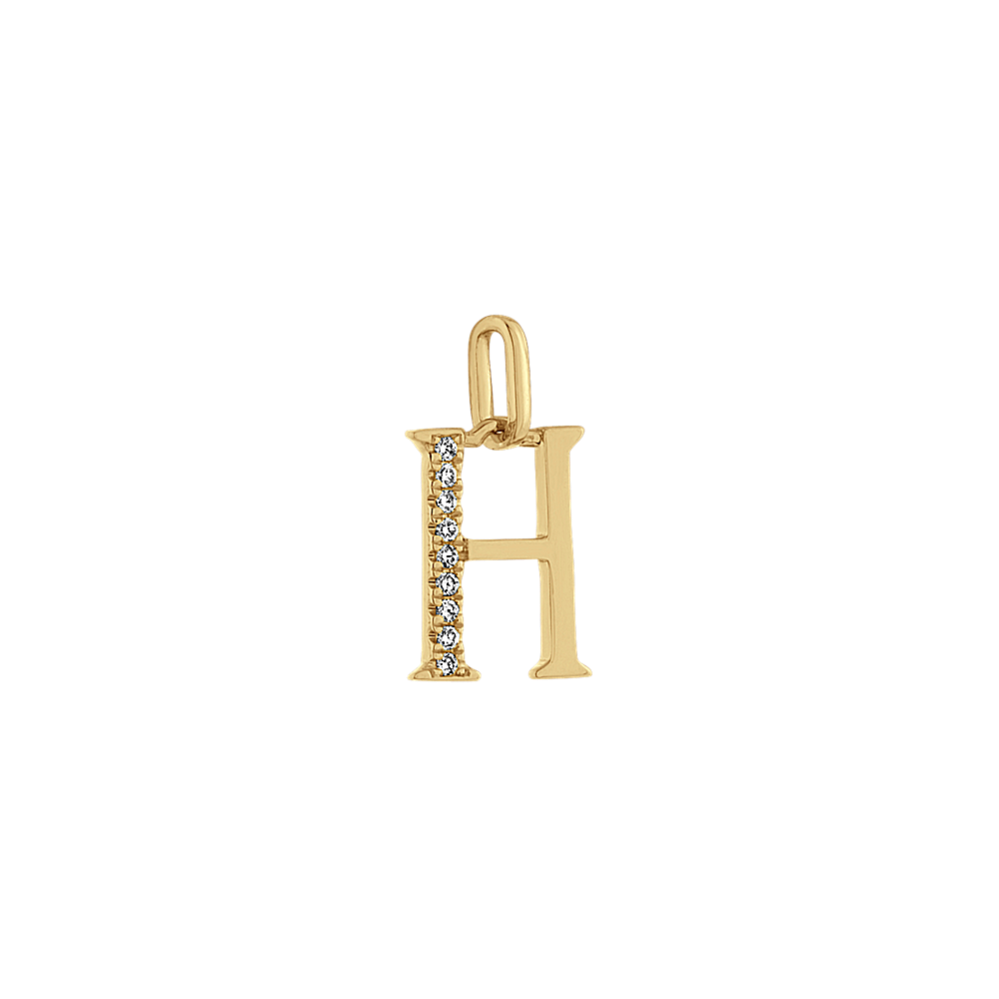 Diamond Accent Letter H Charm | Shane Co.