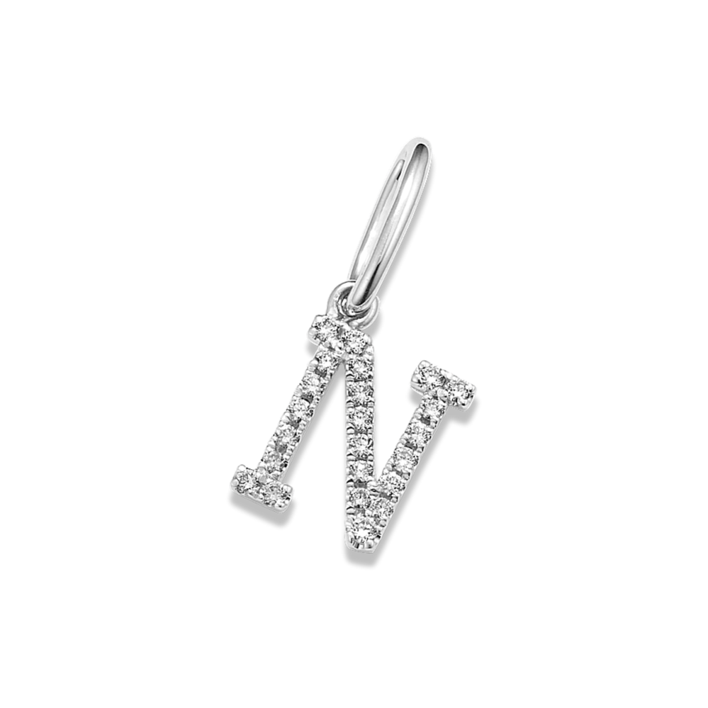 Diamond Pave Letter N Charm | Shane Co.