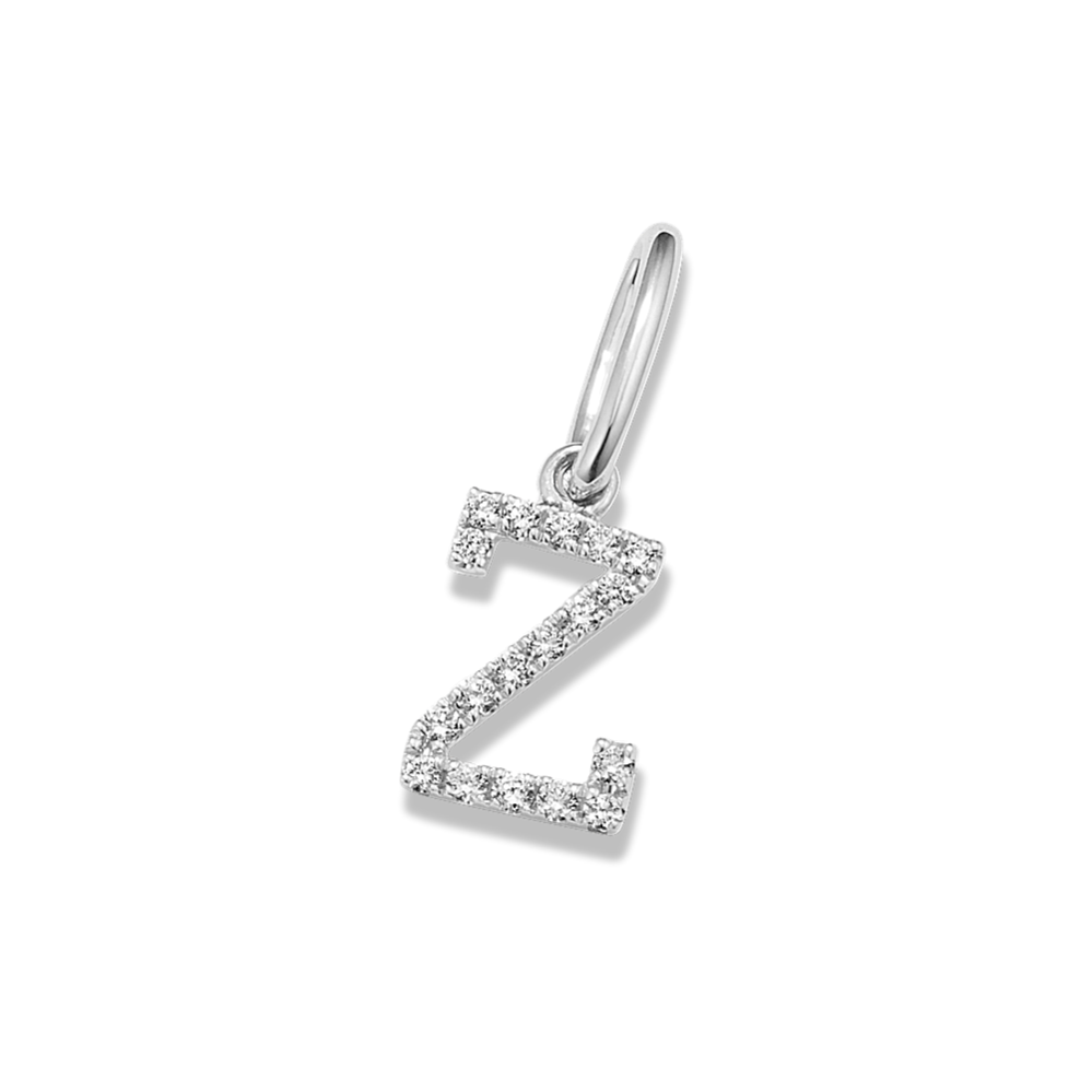 Diamond Pave Letter Z Charm | Shane Co.