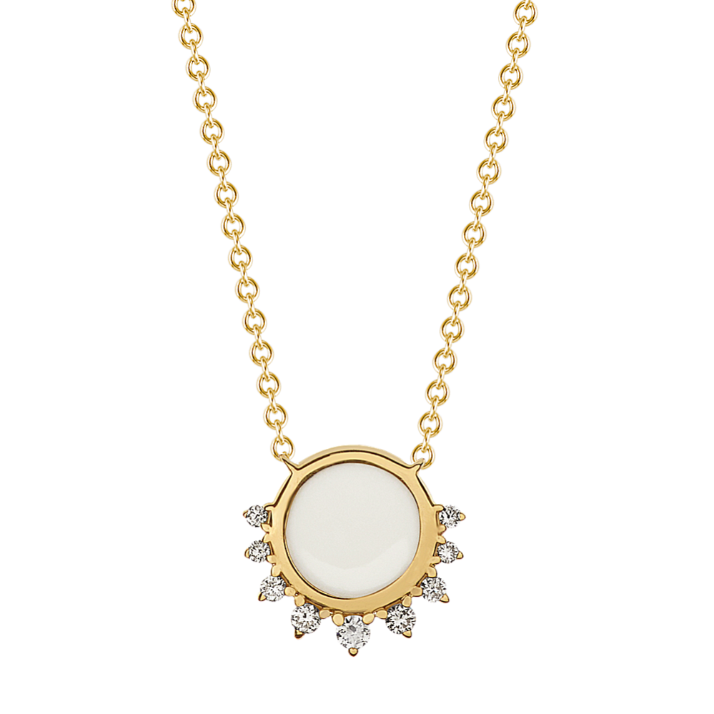 Eclipse Enamel and Diamond Necklace (18'') | Shane Co.