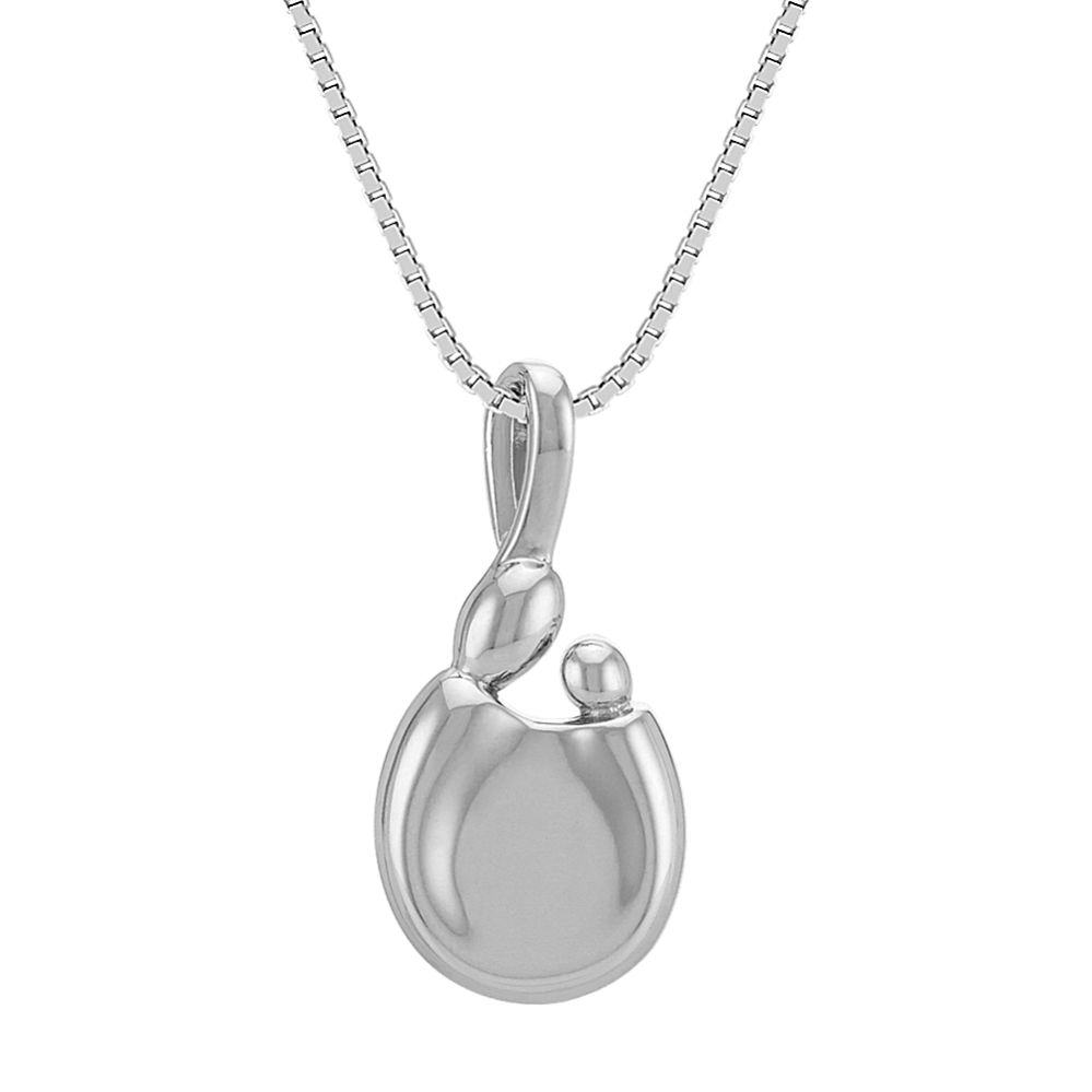 Engravable Sterling Silver Mother and Child Pendant (18'') | Shane Co.