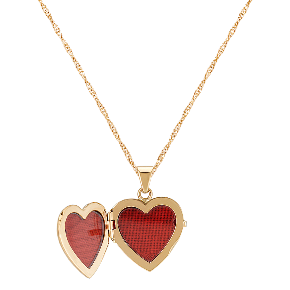 Heart Locket in 14k Yellow Gold (18'') | Shane Co.