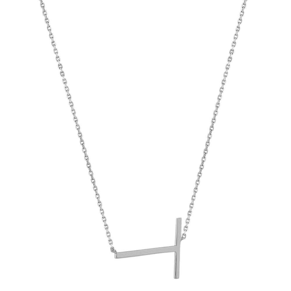 Letter T Necklace in Sterling 20 Sterling Silver 20 in
