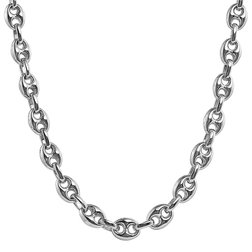 Mariner Chain Necklace in Sterling Silver (18 in) | Shane Co.