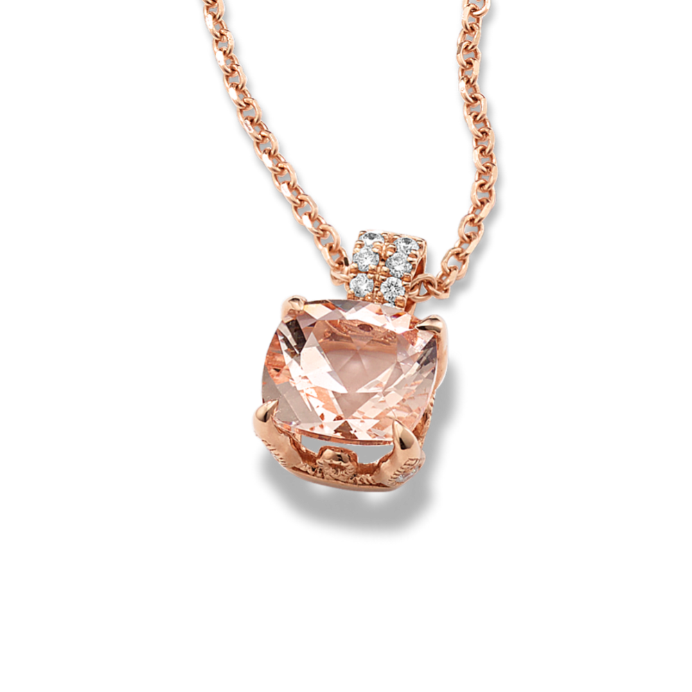 Tierney Morganite Diamond Pendant