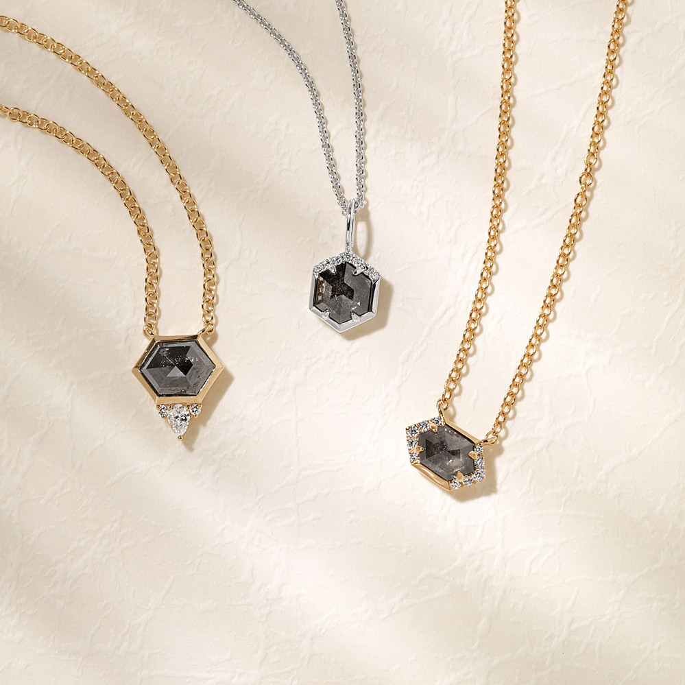 Nocturne Pepper Diamond Pendant in 14K White Gold (22'') | Shane Co.