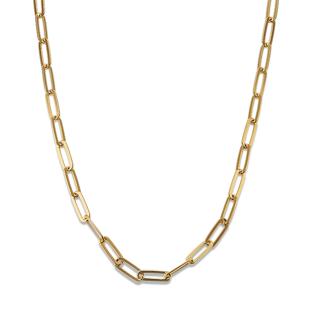 20 14K Gold Vermeil T Bar Paperclip Chain