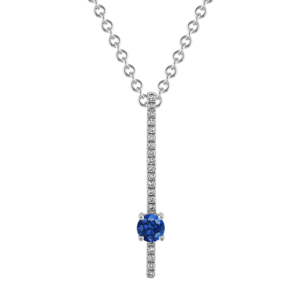 Personalized Diamond Vertical Bar Pendant (22'') | Shane Co.