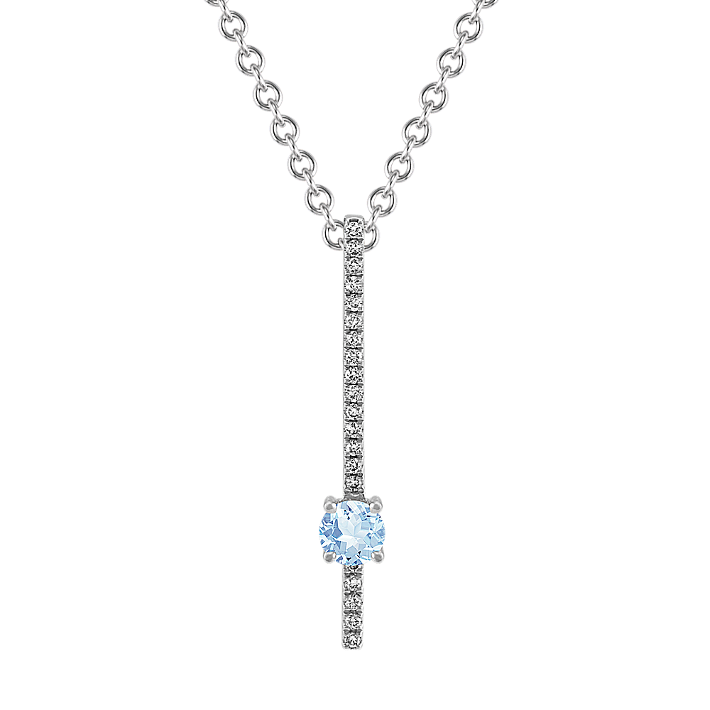 Personalized Diamond Vertical Bar Pendant (22 in) | Shane Co.