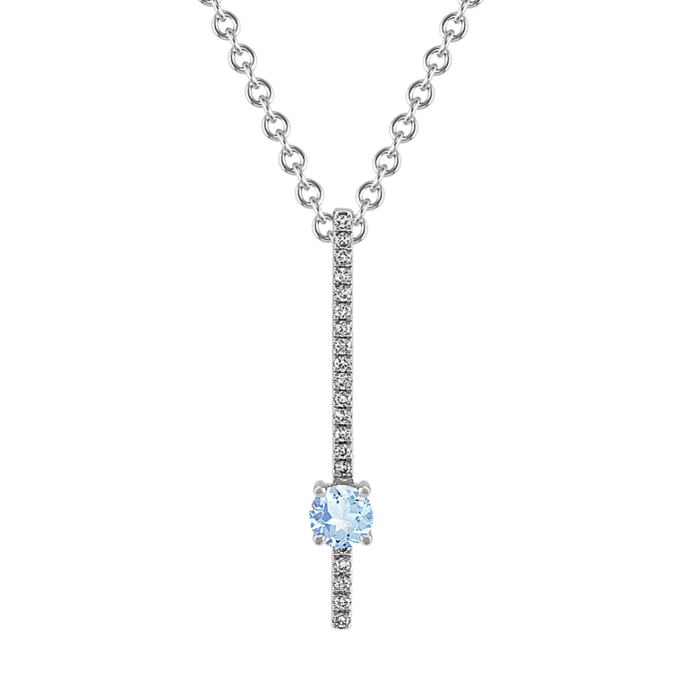Personalized Diamond Vertical Bar Pendant (22'') | Shane Co.