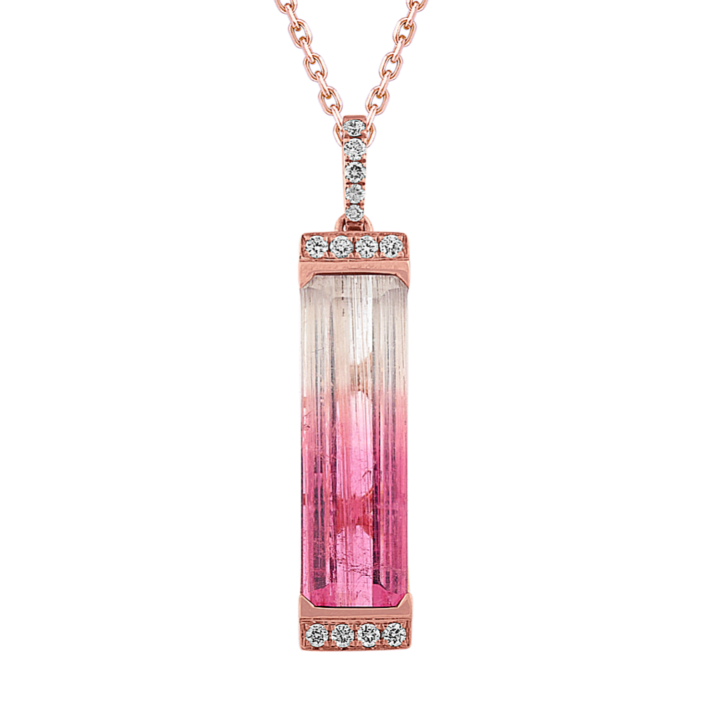 Rose Tourmaline Diamond Pendant (24 in) | Shane Co.