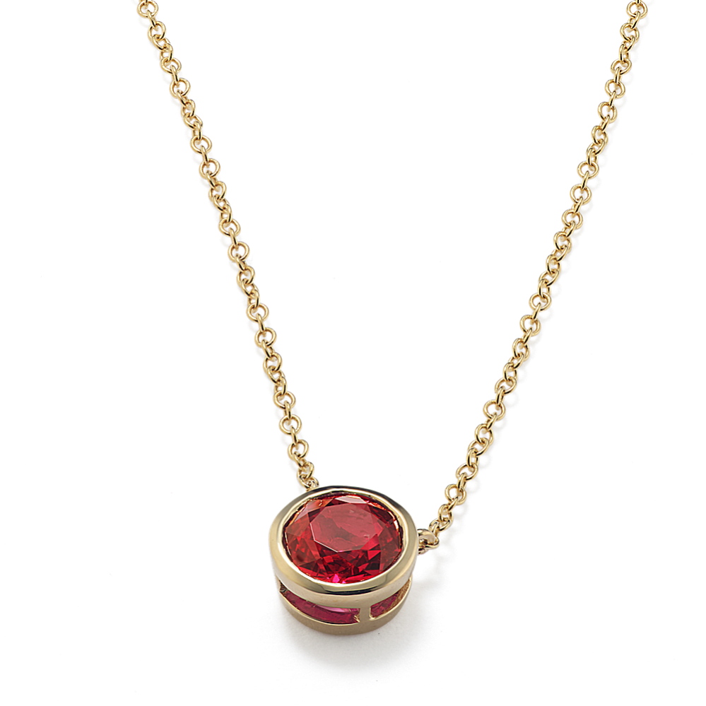 Rosette Ruby Bezel Pendant | Shane Co.