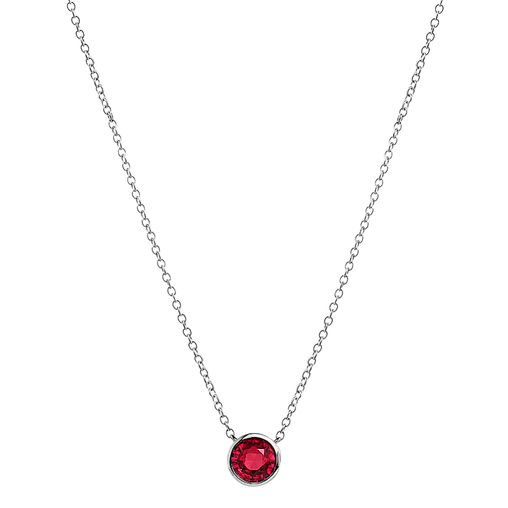 Rosette Ruby Bezel Pendant | Shane Co.