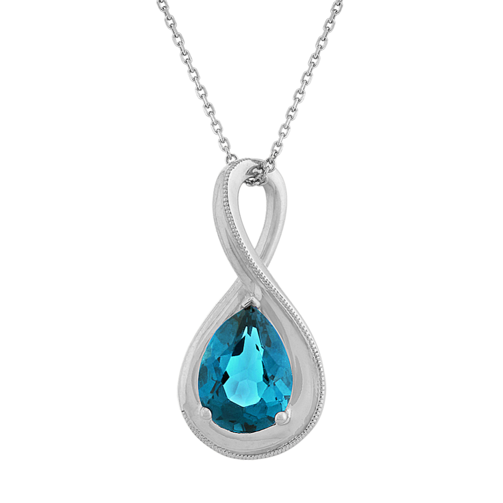 Sequoia London Blue Topaz Infinity Pendant in Sterling Silver (22 ...