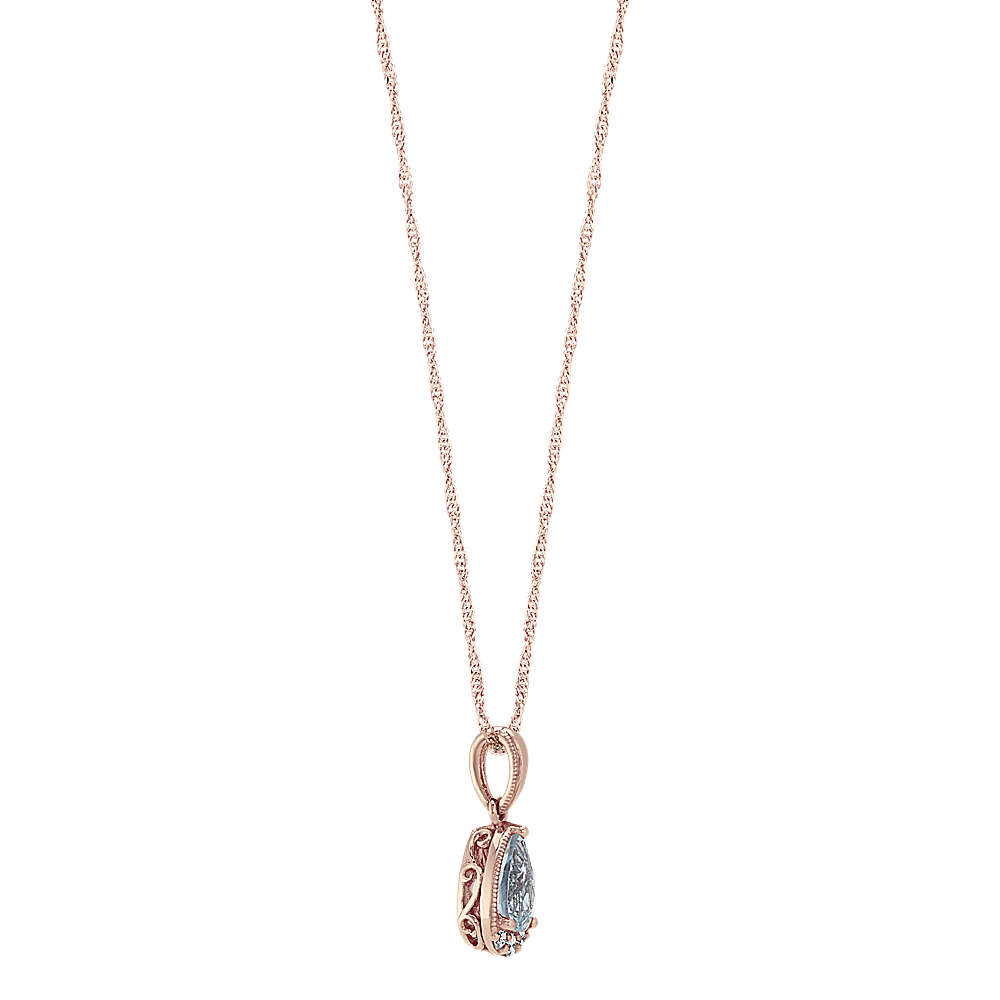 Sloane Aquamarine & Diamond Pendant | Shane Co.