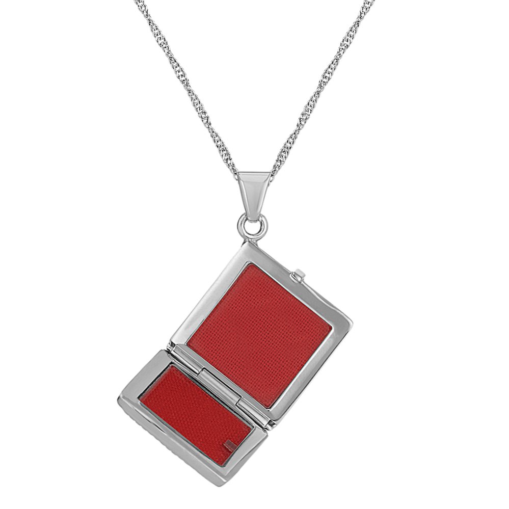 Square Floral Locket in Sterling Silver | Shane Co.