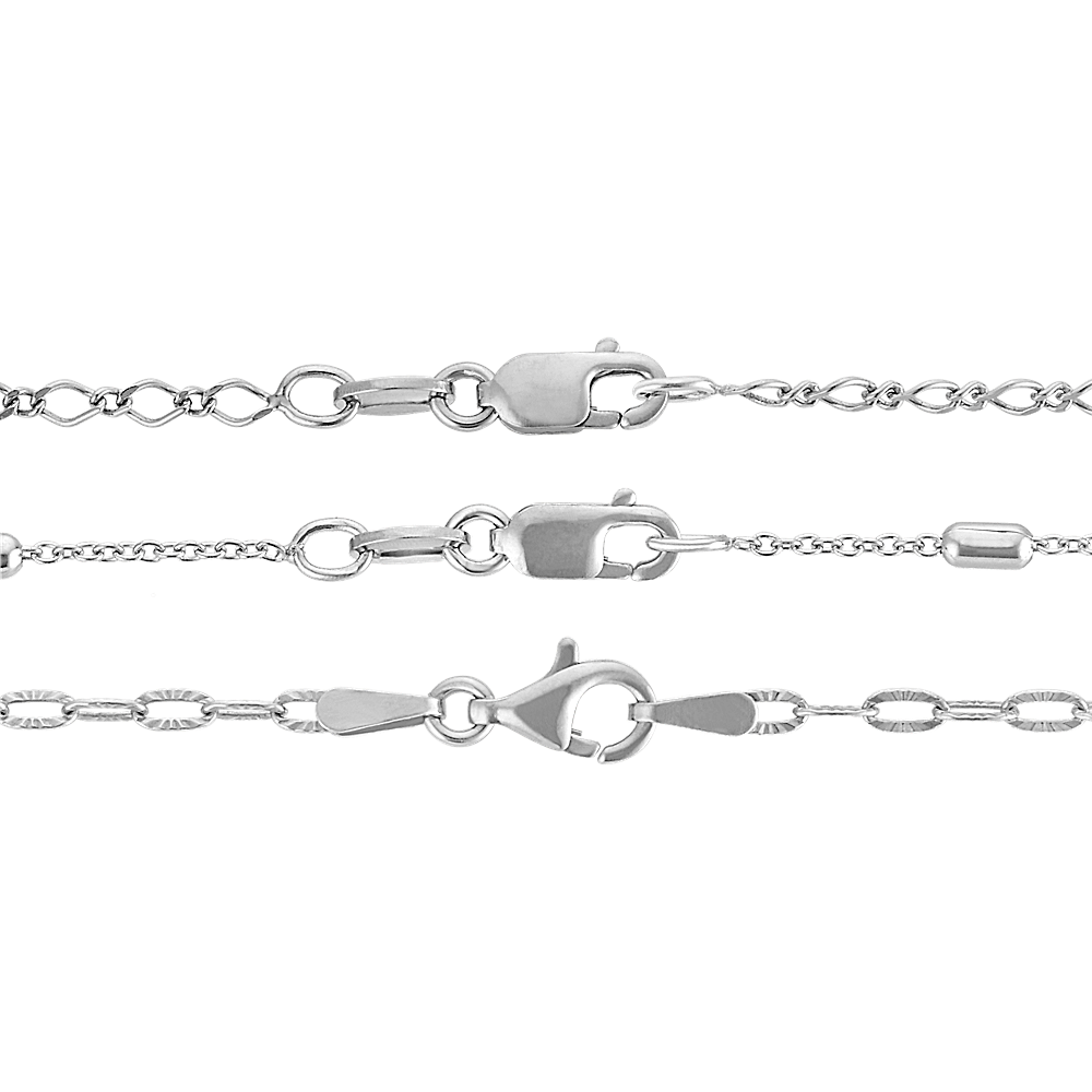 Triple Chain Necklace Set in Sterling Silver (30 in) | Shane Co.