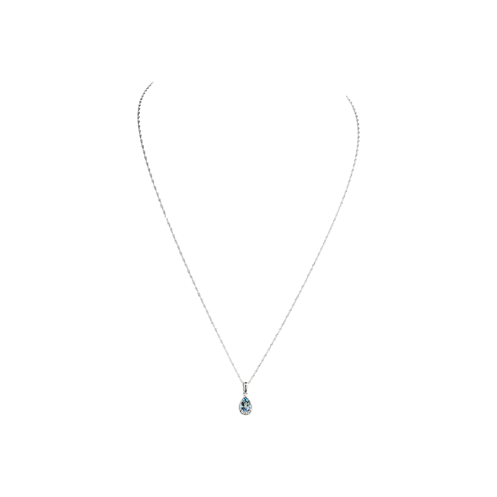Sloane Aquamarine & Diamond Pendant | Shane Co.