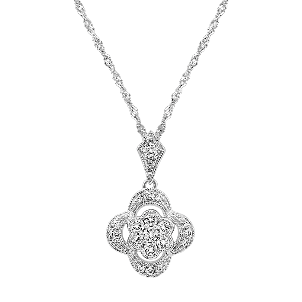 Vintage Diamond Floral Pendant (20 in) | Shane Co.