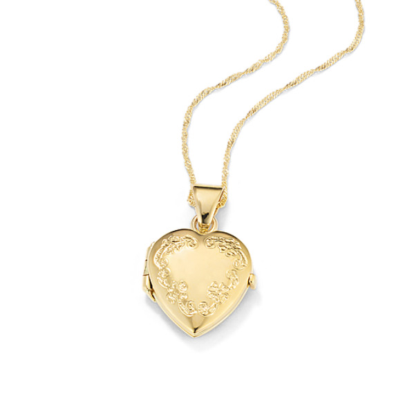 solid gold locket heart
