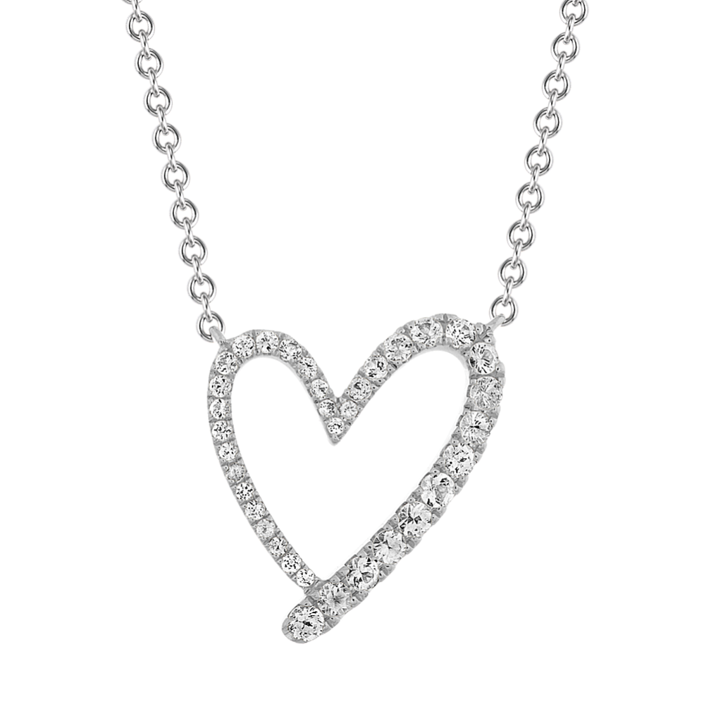 White sapphire heart necklace store