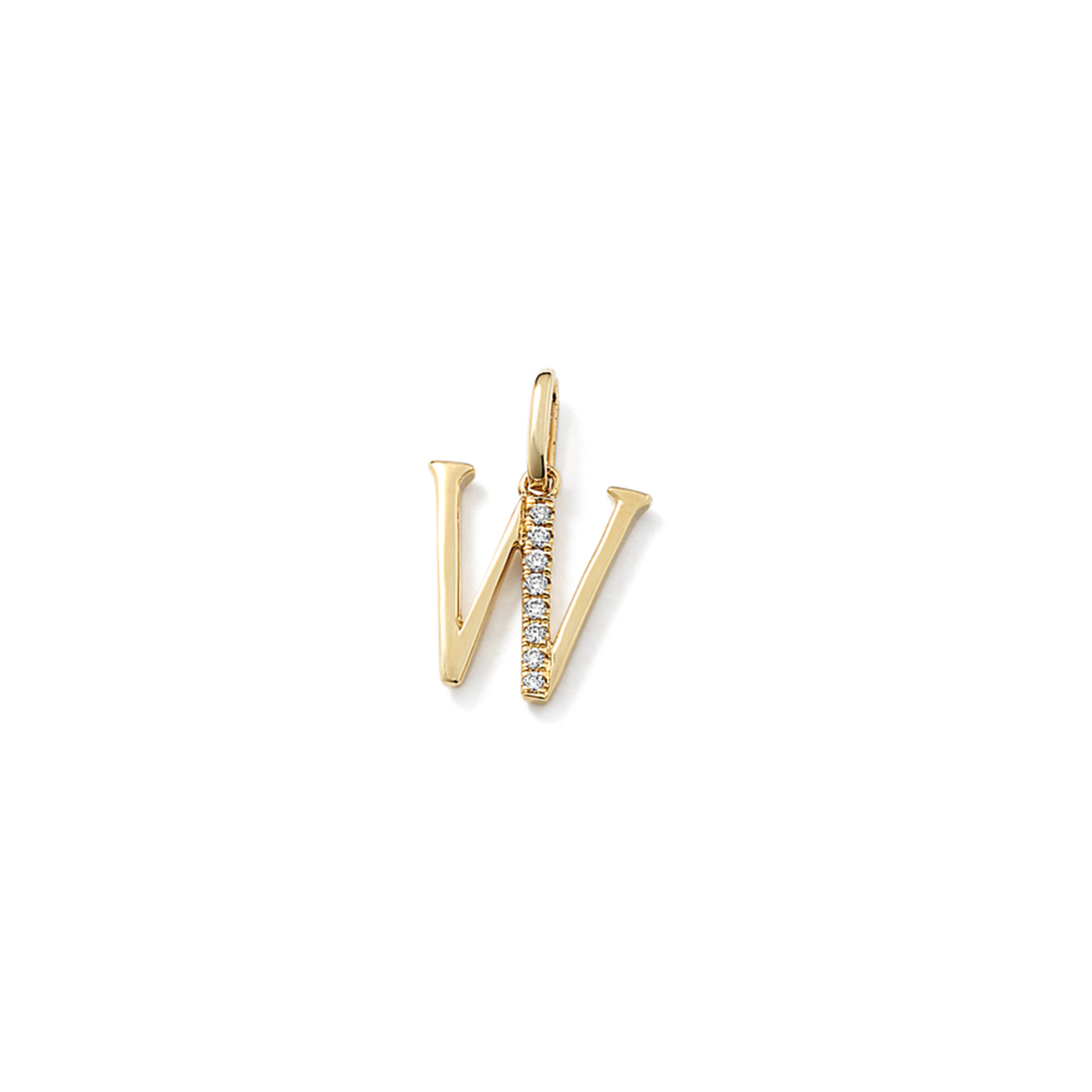 Diamond Accent Letter W Charm | Shane Co.