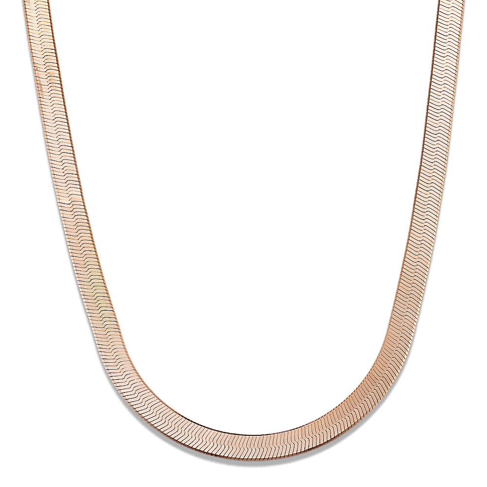 18 14K Vermeil Herringbone Chain Necklace 14K Rose Gold Vermeil 18 19